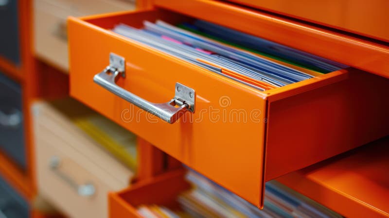 The Orange Filing Cabinet. AI Generated Stock Image - Image of catalog ...