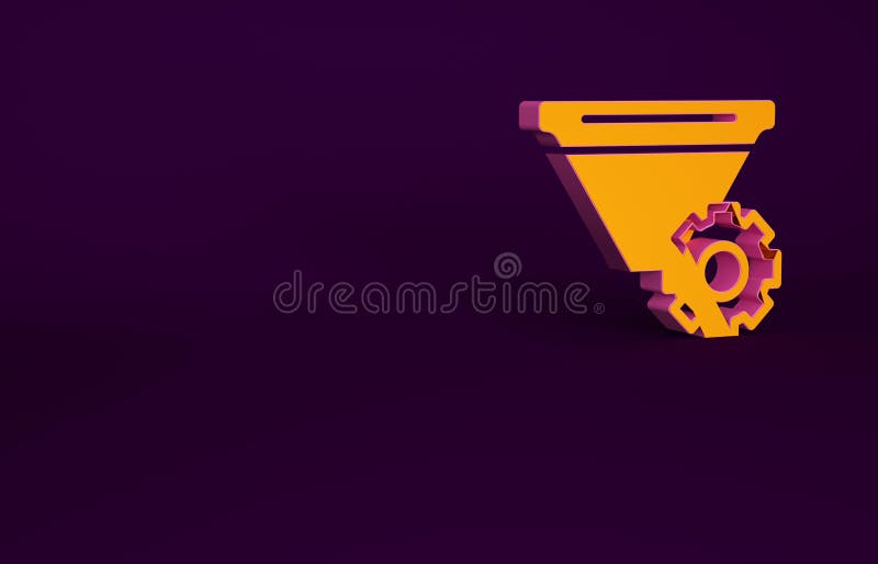 Orange Filter Setting Icon Isolated on Purple Background. Minimalism ...
