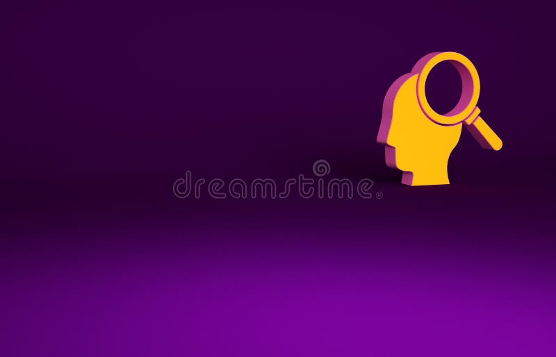 Purple Finding a Problem in Psychology Icon Isolated on Purple ...