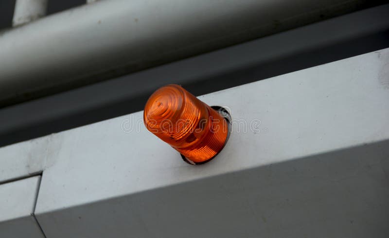 Orange Colored Alarm Outdoor Stock Photo - Image of light, security ...