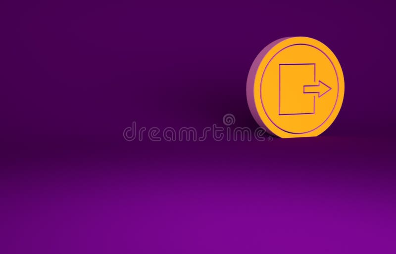 Orange Fire Exit Icon Isolated on Purple Background. Fire Emergency ...
