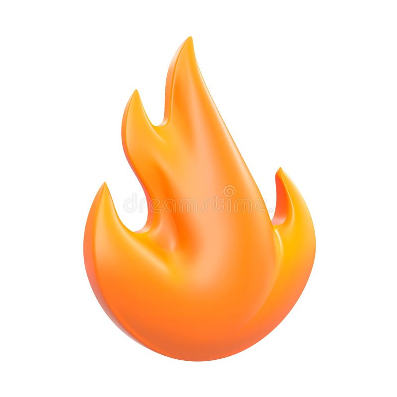 Orange Fire Flame Icon on Transparent Background Stock Illustration ...
