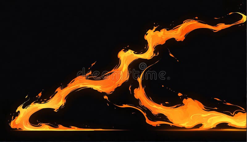 Orange Fire Flames Effect on Plain Black Ai Generated Stock ...