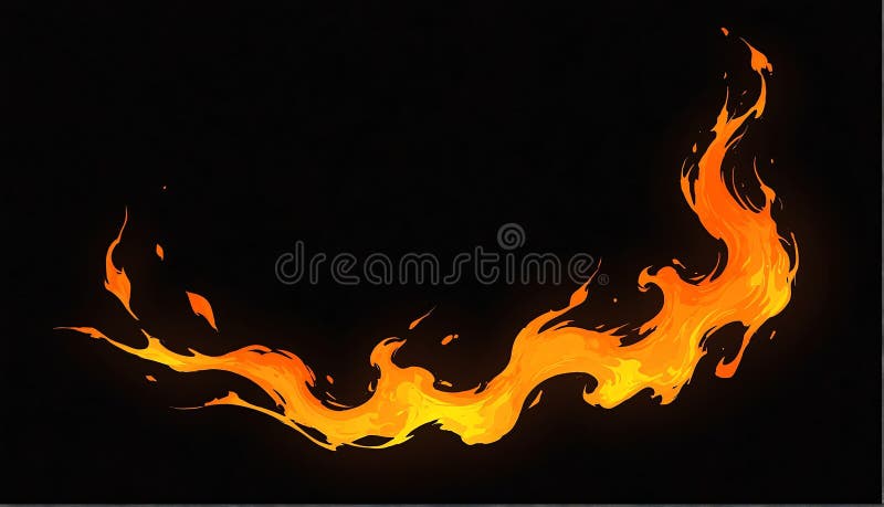Orange Fire Flames Effect on Plain Black Ai Generated Stock ...