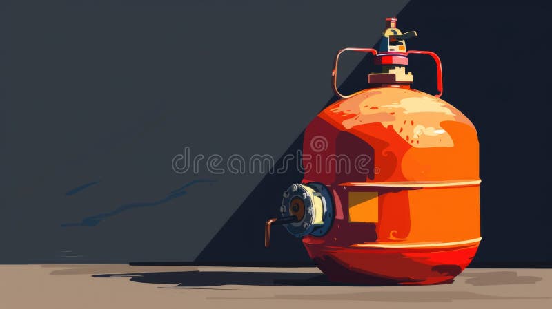 An Orange Fire Hydrant Sits on a Plain Cement Floor, Ready for Use in ...