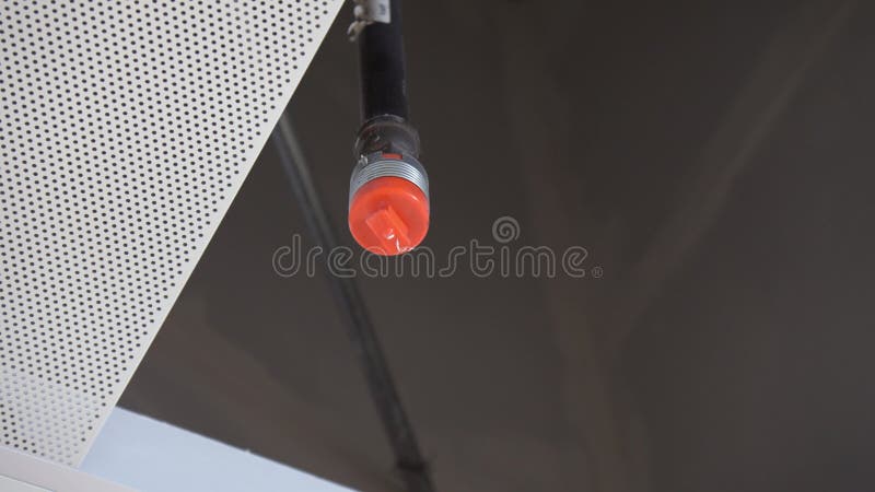 Fire Sprinkler Nozzle on Ceiling, Close-up Stock Footage - Video of ...
