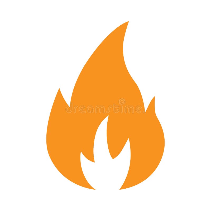 Orange Fire Symbol Flame Icon Stock Vector - Illustration of ignite ...