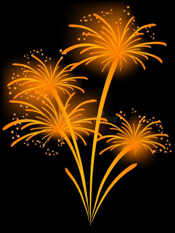 Orange fireworks stock vector. Illustration of orange - 13347597