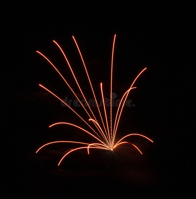 Orange Fireworks Expolde in the Sky Stock Photo - Image of celebrate ...