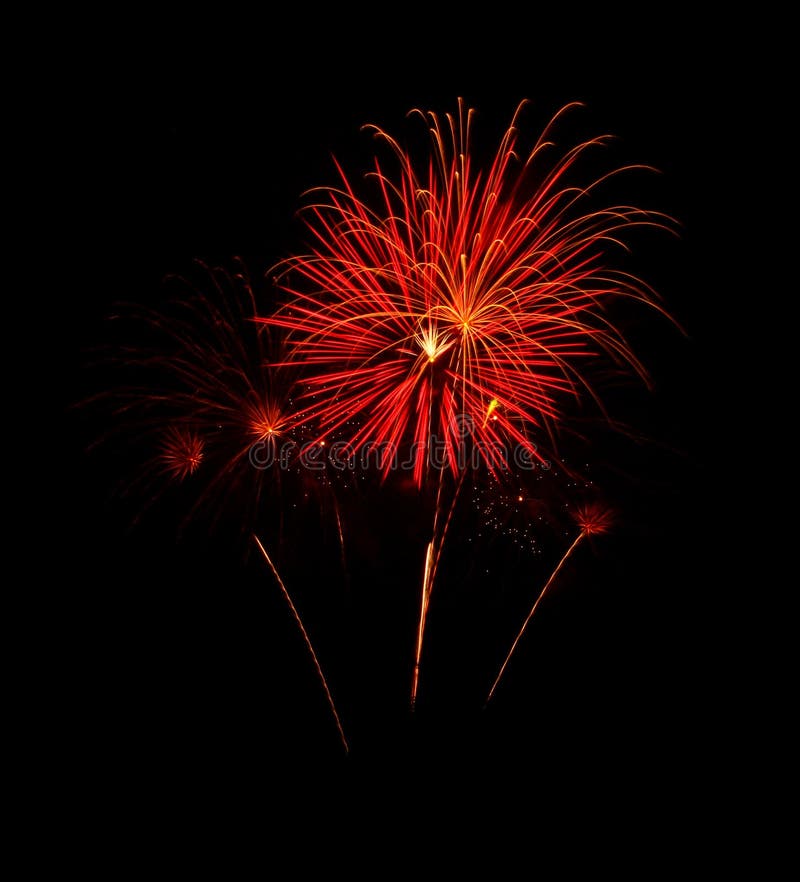 Orange Fireworks in the Sky Stock Image - Image of color, colorful ...