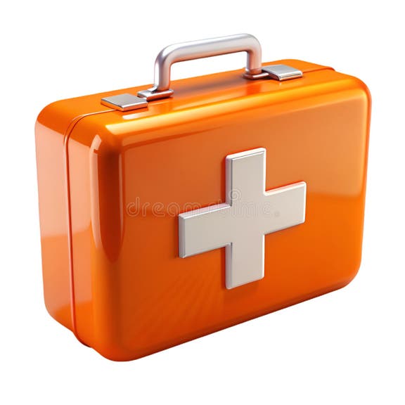 Orange First Aid Kit Medical Box Silver Cross Medical Kit Stock ...