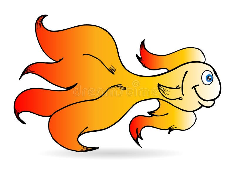 The orange fish red fin stock illustration. Illustration of symbol ...