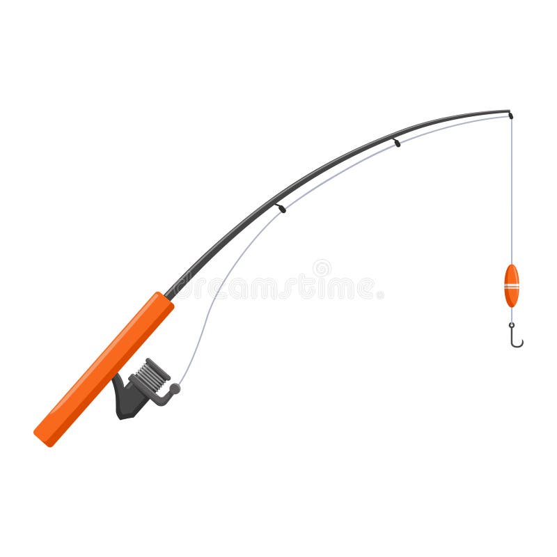 Orange Fishing Rod Isolated on a White Background Stock Vector ...