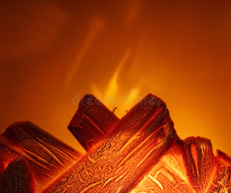 Orange Flame on Glowing Firewood Stock Image - Image of tree, wood ...