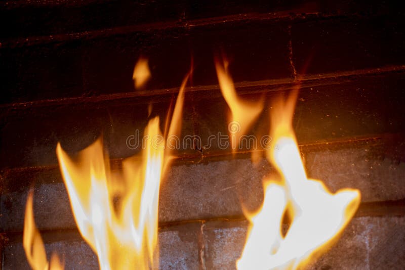 Orange Flames of Fire Near the Wall. Fire Stock Photo - Image of orange ...