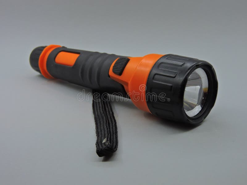 Orange Flashlight - Studio Photo. Stock Photo - Image of object ...