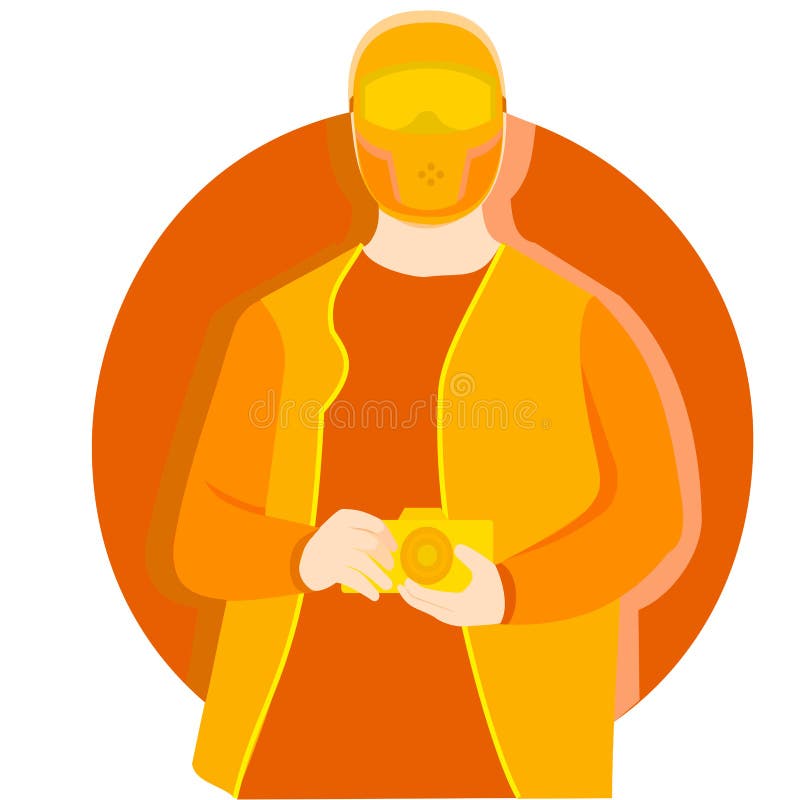 Orange Mask for Swimming. Vector Illustration on White Background ...