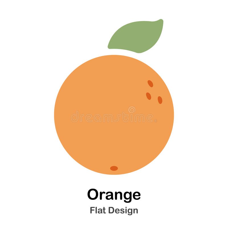Orange Flat Icon stock vector. Illustration of food - 123742177