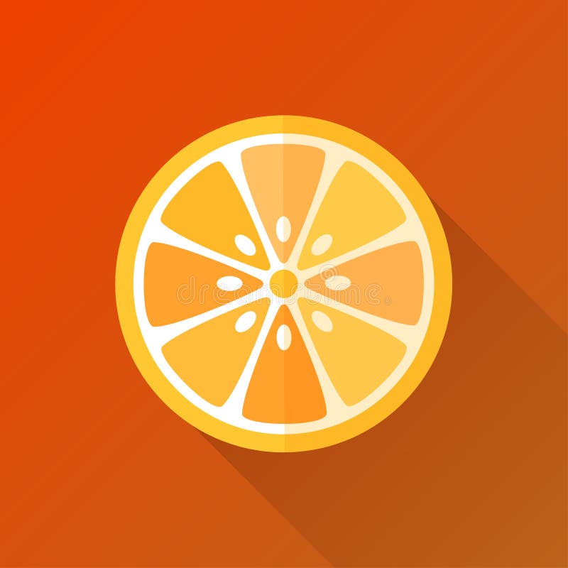 Orange Flat Vector Illustration. Orange Geometrical Icon Isolated on ...