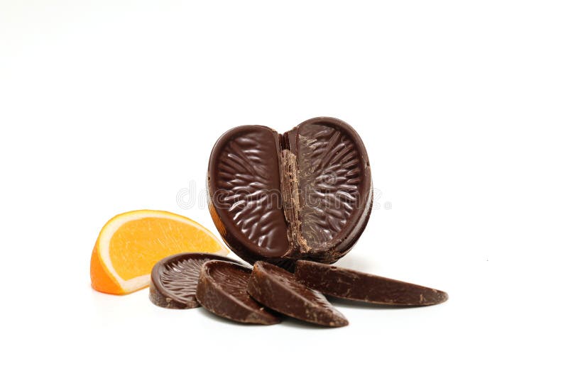 Orange Flavor Chocolates Isolated on a White Background Stock Photo ...