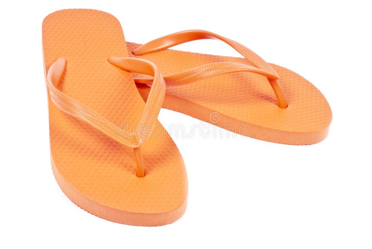 Orange Flip Flops stock image. Image of plastic, white - 19518963