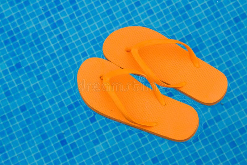 Blue Flip Flops on Beach Towel Stock Image - Image of sandals, girly ...