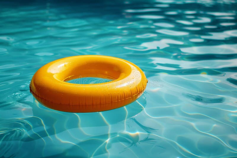 A Orange Float Floats on the Surface of a Blue Pool Stock Illustration ...