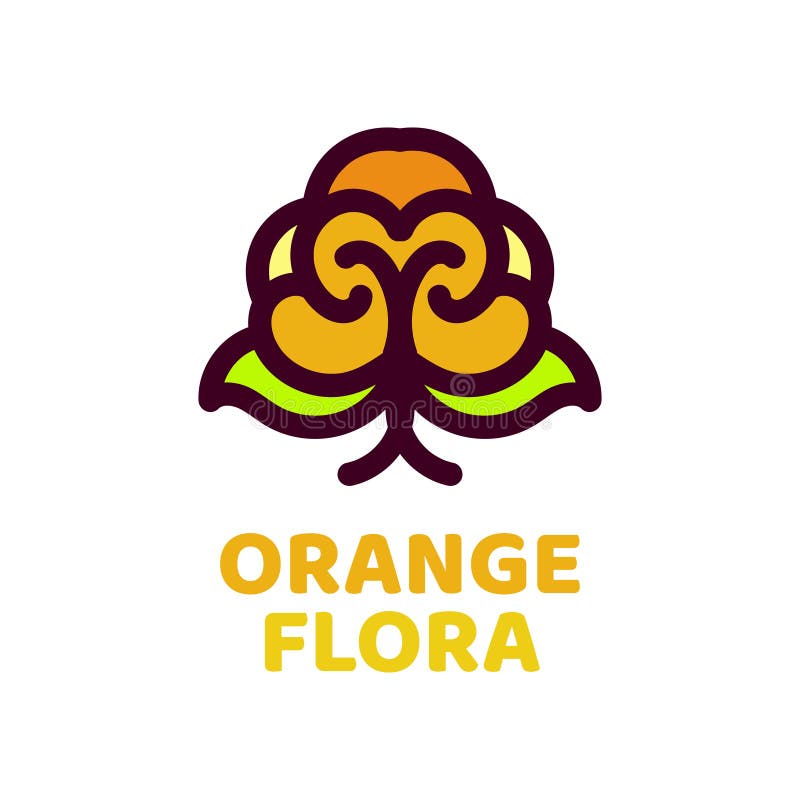 Orange Flora Flower Bloom Nature Logo Concept Design Illustration Stock ...
