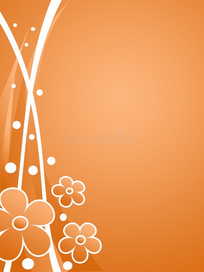 Orange floral background stock illustration. Illustration of colour ...