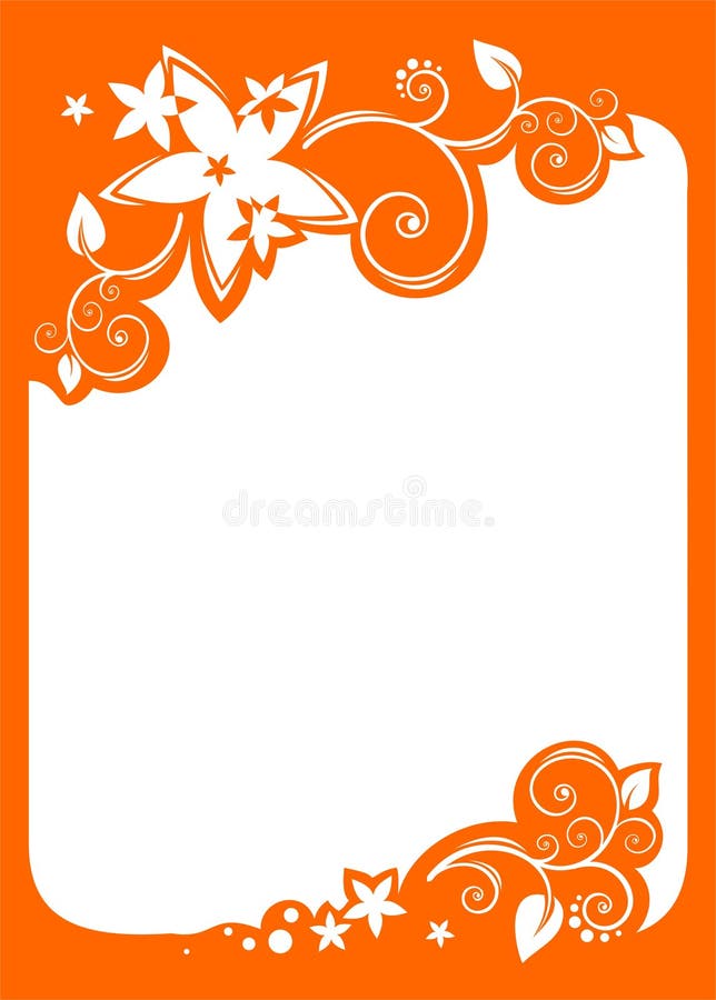 Orange floral border stock vector. Illustration of fresh - 3549183