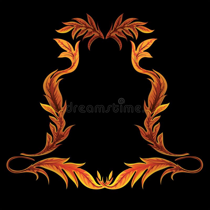 Orange floral frame stock vector. Illustration of placard - 9539916