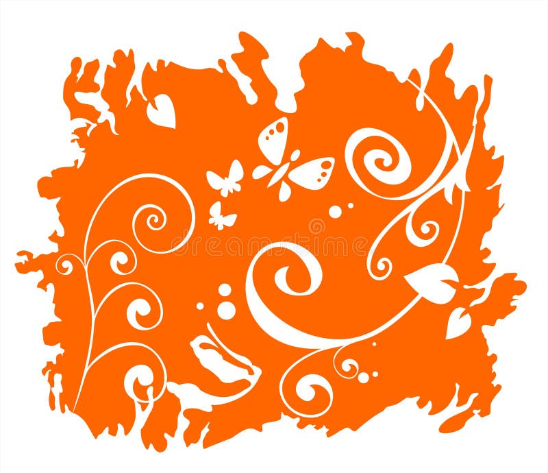 Orange Floral Pattern Picture. Image: 3422393