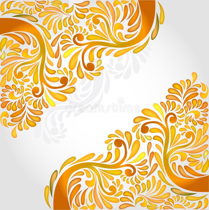 Orange Floral Pattern Background Stock Vector - Illustration of ...