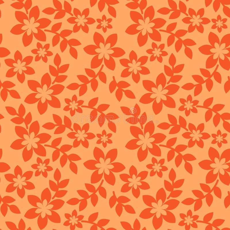 Orange Floral Seamless Pattern Stock Vector - Illustration of blossom ...