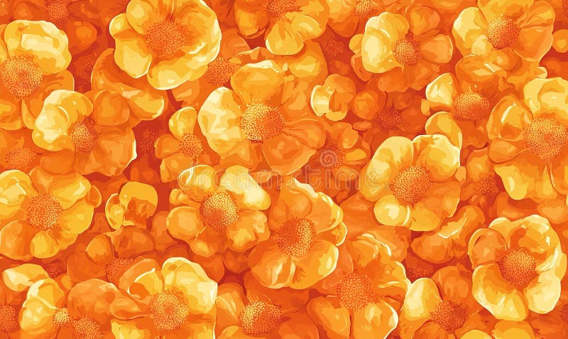 Orange Flower Background, Floral Pattern for Design, Wallpaper, or ...
