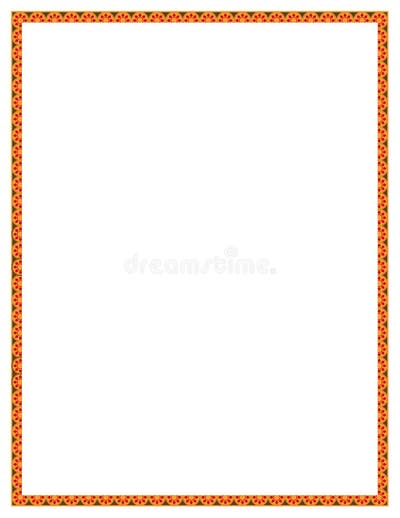 Orange Flower Border stock illustration. Illustration of invitation ...