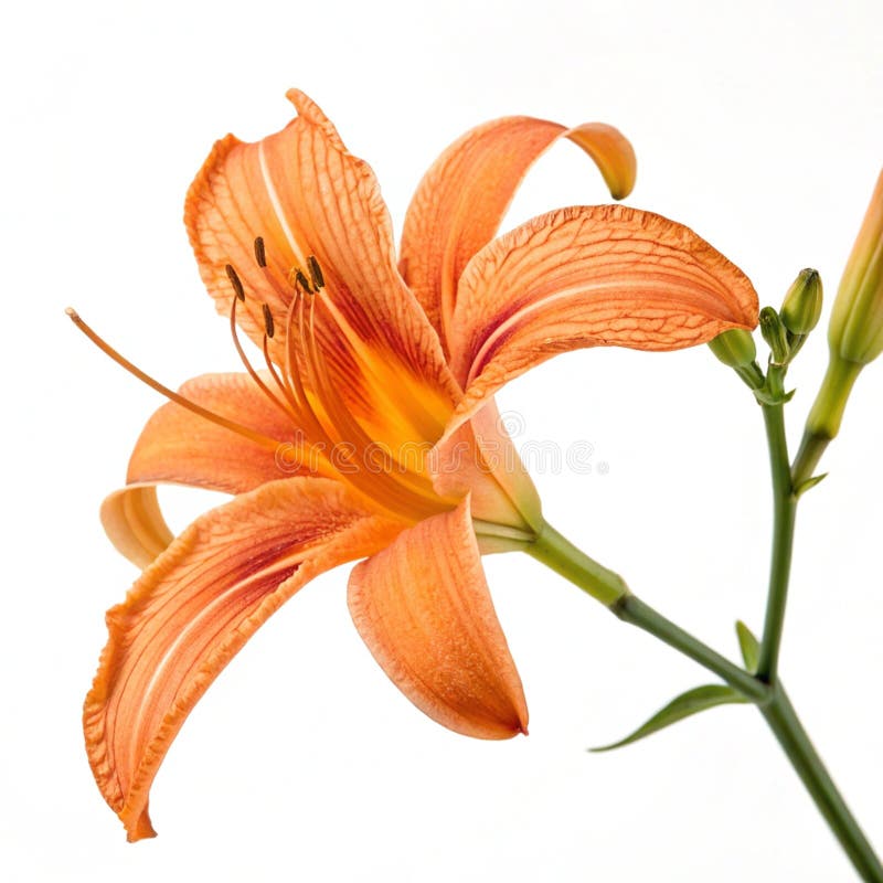 Orange Flower Isolated on White Background Stock Illustration ...