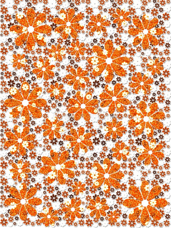 Orange Flower Pattern stock illustration. Illustration of collage ...