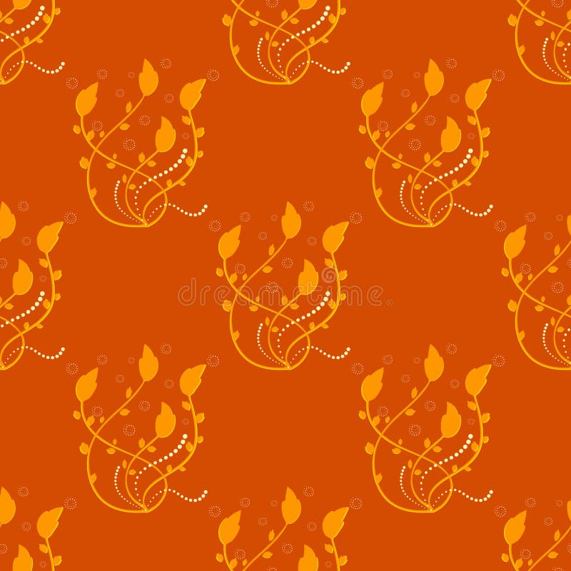 Orange Flower Pattern, Seamless Pattern Stock Vector - Illustration of ...