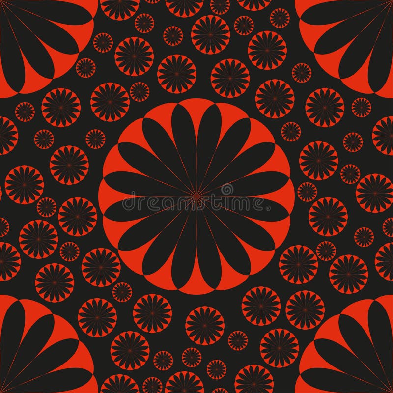 Orange Flower Seamless Pattern Bright Stock Vector - Illustration of ...