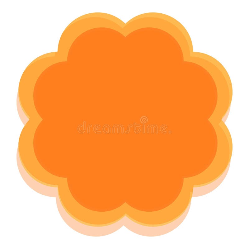Orange Flower Shape Blank Text Box with Shadow Stock Vector ...