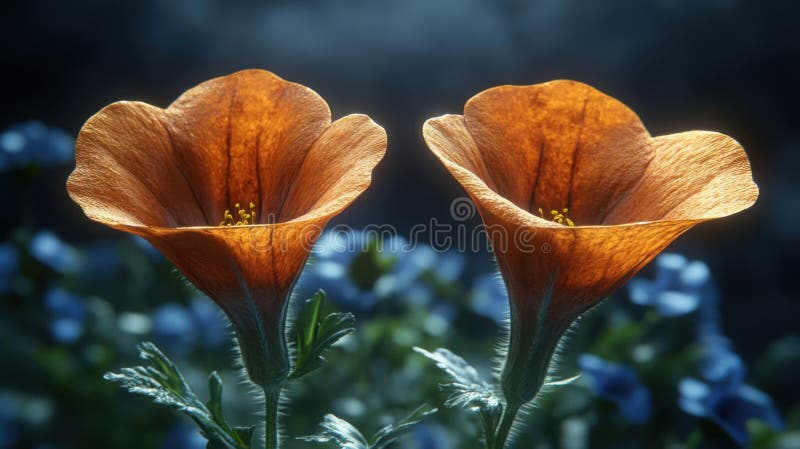 Orange Flowers, Backlit Bloom, Closeup Stock Photo - Image of flowers ...