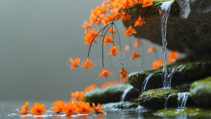 Waterfall rocks falling stock image. Image of peacefully - 177378193