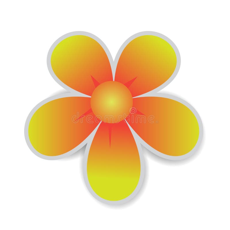 Orange Flowers with Five Petals Stock Illustration - Illustration of ...