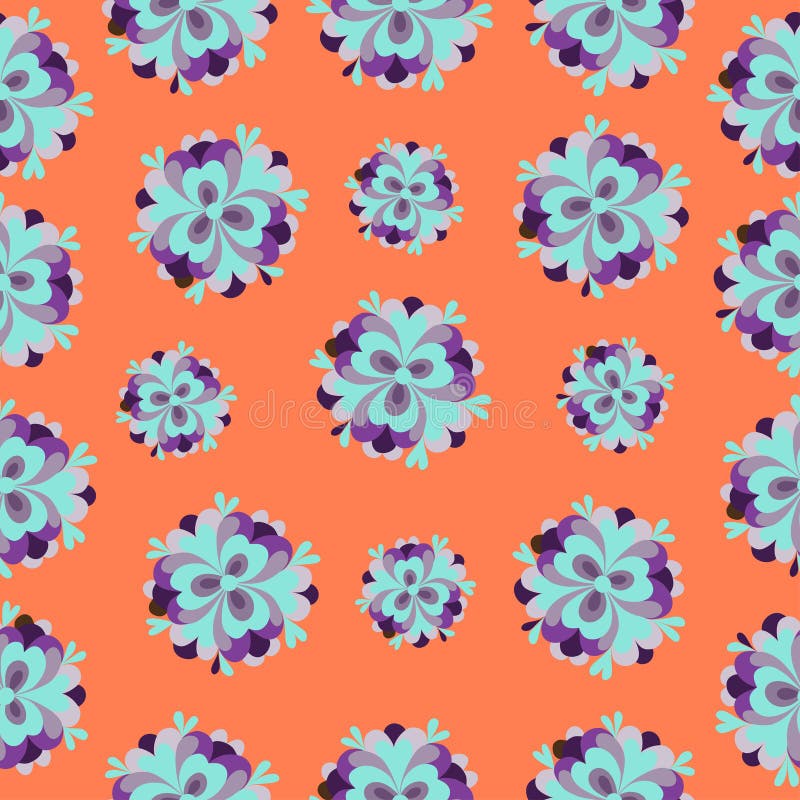 Orange Flowers Pattern Abstract Illustration Stock Illustration ...