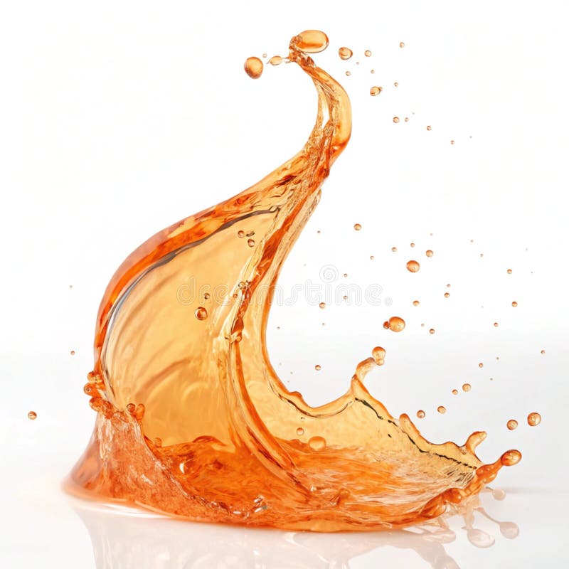 Orange Fluid Form 3D Render Isolated on White Background Stock ...