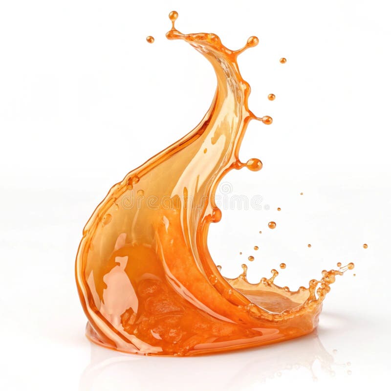 Orange Fluid Form 3D Render Isolated on White Background Stock ...