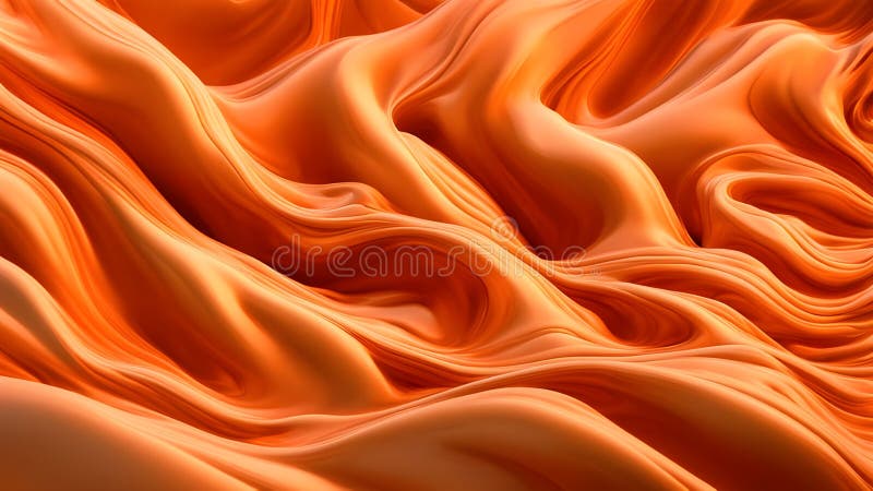 An Orange Fluid Satin Fabric Background - 3D Render Stock Photo - Image ...