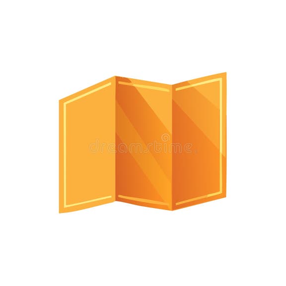 Orange Folded Three Panel Paper Brochure or Leaflet Document Design ...