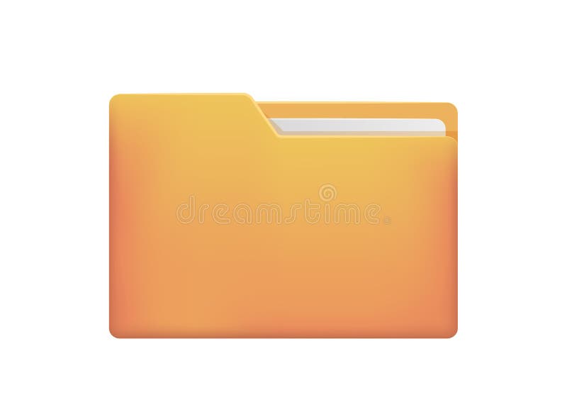 Yellow Folder with Documents. Folder Icon Isolated on White Background ...